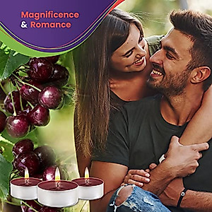 Black Cherry Candle Scented Candles Tea Lights Candles - Black Cherry Tealights - 30 Pack - Black Cherry Tea Lights with 3-4 Hour Burn Time Tea Candles - TeaLight Candles for Holiday, Wedding and Home