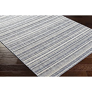 Hauteloom Emirgazi Hallway, Kitchen Patio Outdoor Runner Rug - Global - Blue, Gray - 2'7" x 12'
