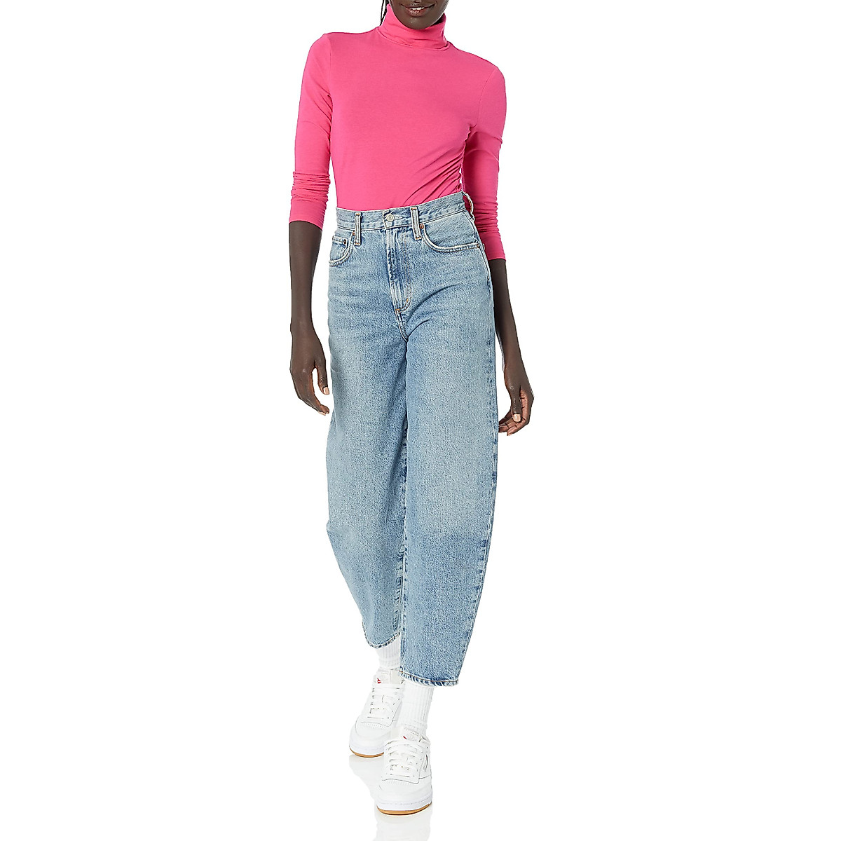 Amazon Essentials Women's Long-Sleeve Turtleneck (Available in Plus Size), Hot Pink, Medium