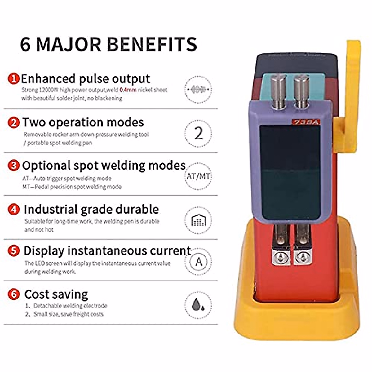 CHUNTIANMEI 801D Battery Spot Welder 12KW Capacitor Energy Storage Spot Welding Machine,Portable Precision Pulse Battery Welding Equipment,for 18650,14500 Lithium Battery Pack Building