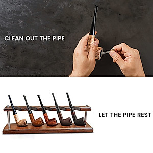 SPIPER smooth Briar Zulu Tobacco Straight pipe, 100% Quality Handmade pipe with smooth Acrylic Stem, Beginner Pipe，Great Gift for Father,friends (Light Brown)