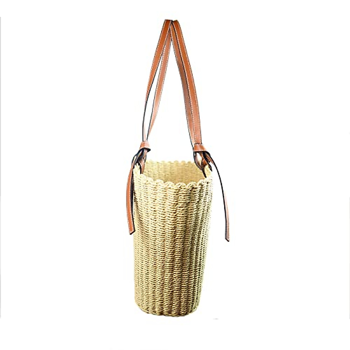 Handwoven Rattan vintage purse Bag Hollow Out Straw Beach Bag Handbag Beach Sea tote Basket Straw vacation Bag (brown)