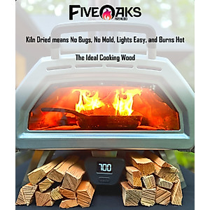 FiveOaks Firewood Pizza Oven Wood for Wood Fire Pizza Oven, Mini Oak Firewood. 5 Inch Oak Wood (1,000 Cubic Inches) ~5" Kiln Dried Firewood for Ooni Pizza Ovens, Gozney, Bertello Pizza Oven