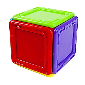 Magformers Rainbow Opaque Solid Set (14-pieces) Basic Magnetic Building Blocks, Educational Magnetic Tiles Kit , Magnetic Construction STEM Set