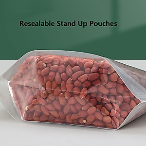 AODGHC Grain Moisture-Proof Sealed Bag,10Pcs Resealable Stand Up Pouches,Transparent Food Sealing Bags,Rice Packaging Bags for Home Kitchen (2.5L Bag with 3.3cm Mouth)