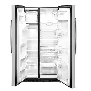 GE GSS25IYNFS 36" Side by Side Refrigerator with 25.14 cu. ft. Total Capacity Showcase LED Lighting and Hidden Hinge in Stainless Steel