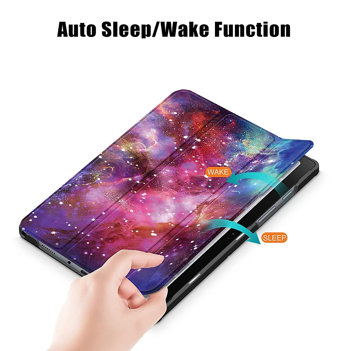 DETUOSI Slim Case for Samsung Galaxy Tab A8 10.5" 2022 (SM-X200/X205/X207), Galaxy Tab A8 10.5 inch Tablet Cover, Auto Sleep/Wake, Tri-fold Folio Flip Leather Book Cover Shell Magnetic Stand Milky way