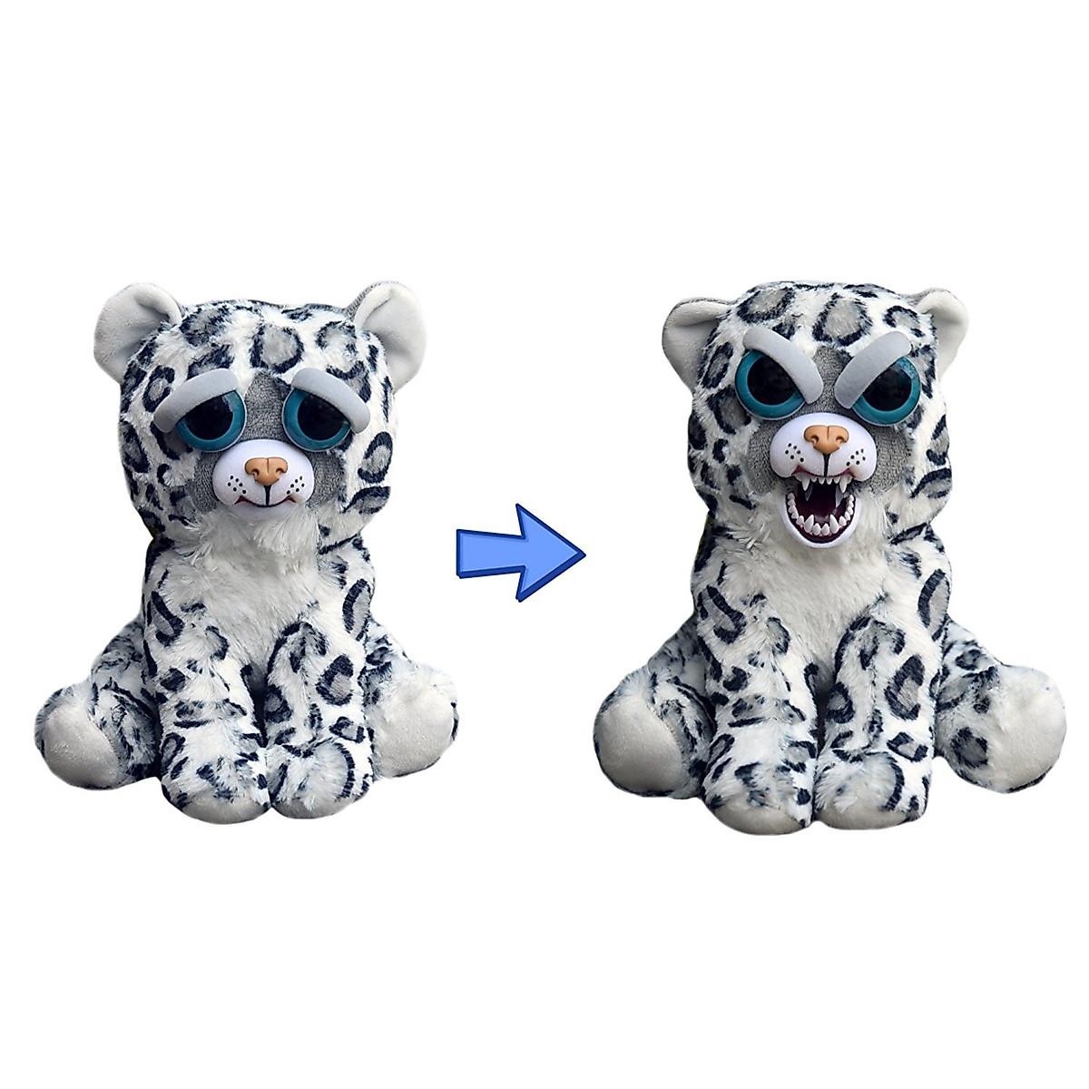 William Mark Corp Feisty Pets: Lethal Lena- Adorable 8.5"" Plush Stuffed Snow Leopard That Turns Feisty with a Squeeze