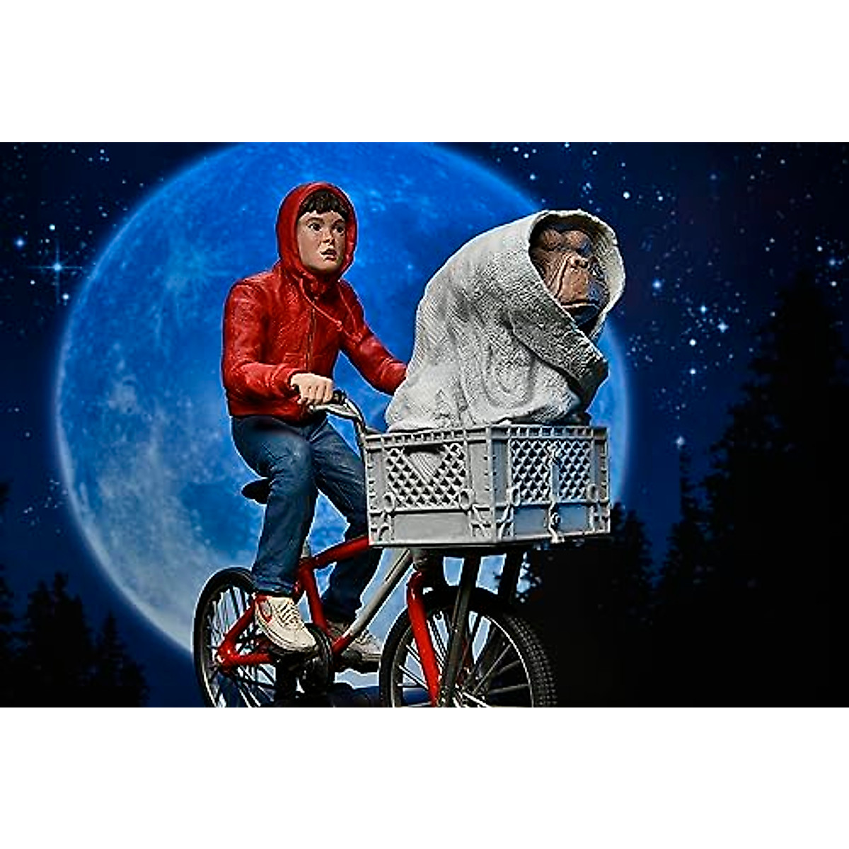 NECA - E.T. The Extra-Terrestrial 40th Anniversary 7″ Scale Action Figure – Elliott & E.T. on Bicycle