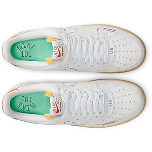 Nike mens Air Force 1 '07 LV8 shoes, Grey/University Blue/Orange, 14