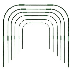 NZXVSE 6pcs Garden Hoops for Row Cover, 34.6x36 Inch Greenhouse Frame Tunnel Hoop, Steel Rust-Free Grow with Plastic Coated Support Frame, Dia 11mm Green