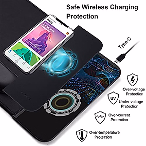 15W Wireless Charging Mouse Pad with Wrist Support, Fast Qi Wireless Charger Mouse Mat for iPhone 14/13/12/12 Pro/11/11Pro/XR/Xs/X/8, Samsung Galaxy S10/S9/S8 Plus Note 9/8 Multiple Devices