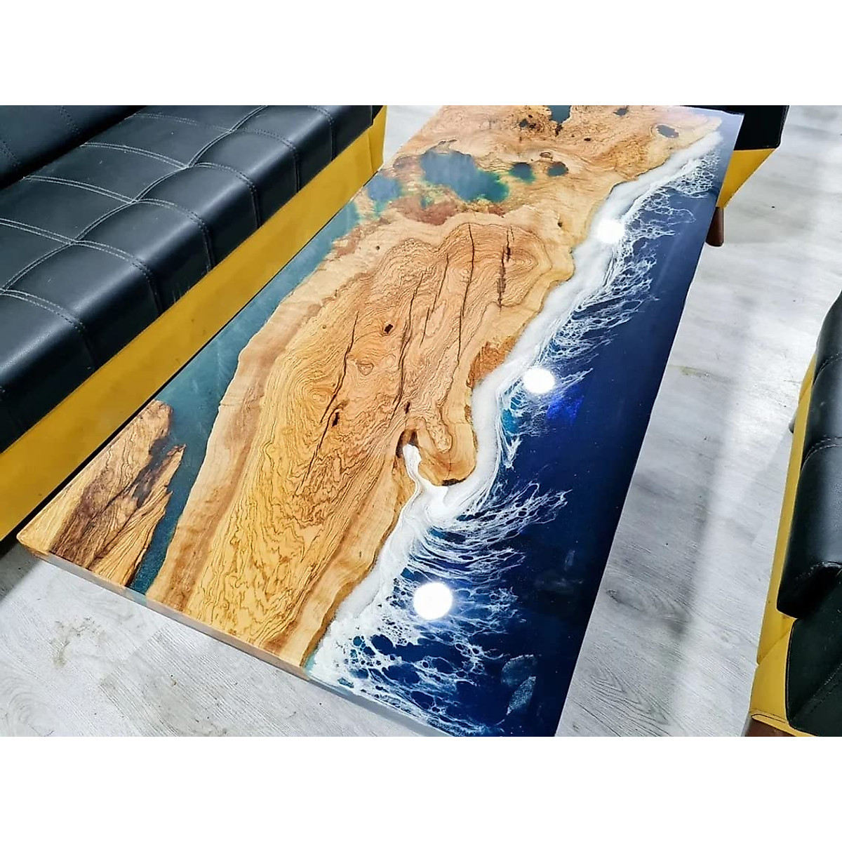 Personalized Large EPOXY Table, Resin Dining Table for 2, 4, 6, 8 River Dining Table, Wood Epoxy Coffee Table Top, Living Room Table (without Stand, 24 x 12inches)