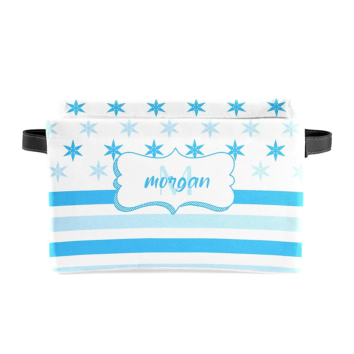 ZAACUSTOM Personalized Storage Bins with Name for Organizing Babys Boys and Girls Toys, Custom Kids Storage Basket Boxes Cubes Organizer with Handles for Shelf Closet Nursery, 1 Pack