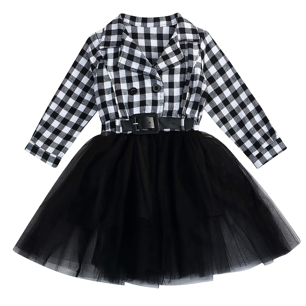 Goodplayer Little Kids Baby Girl Dresses Red Plaid Tutu Skirt Party Princess Formal Outfit Clothes (4-5 Years, White #a)