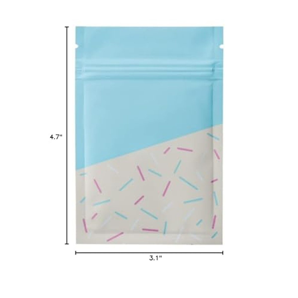 100PCS Colorful Strip Bag For Candy Coffee Food Saver Storage Disposable Snack Container Ziplock Packet Biscuit Bag Resealable Thick Bag Aluminum Foil Bags Sample Bag 3.1x4.7in