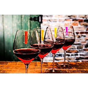 Capabunga GlassWhere Reusable Silicone Stemless Glass Identifiers with Slogans, Assorted Bright Colors Collection