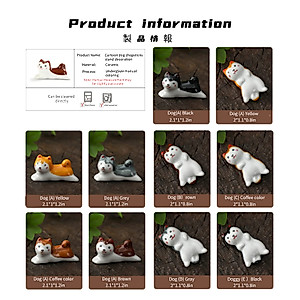 ABOING Japanese grocery animal series Cute cartoon dog Shiba Inu chopsticks stand decoration Exquisite and bright ceramics(10pcs)