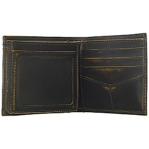 Fossil Men's Wade Leather Bifold with Flip ID Wallet, Black, (Model: ML3882001)