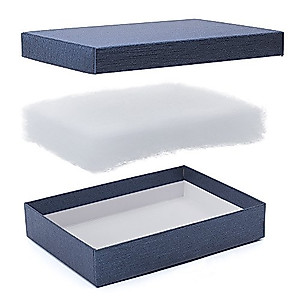 MESHA Cardboard Jewelry Boxes, 5.25x3.75x1 Cotton Filled Jewelry Gift Box with Lid, Jewelry Boxes for Small Business, Packing, Shipping, Necklace, Earring, Bracelet, Blue, Pack of 20 Jewelry Boxes