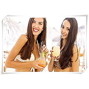 Set of 8 in 1 pack Reusable Stainless Steel Metal Straws- Long 215mm- Regular Size 6 mm Wide - Compatible - 4 Straight+ 4 Bent+ 2 Brushes+ 8 silicon tip+ 1 Pouch (silver, 8.5inch)