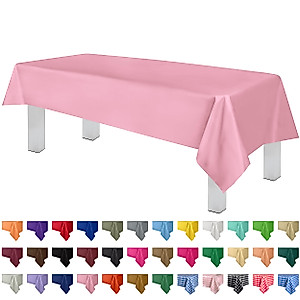 Grandipity Pink Plastic Table Cloth Disposable (6 Pk) 54in x 108in Plastic Tablecloths for Rectangle Tables - Premium Party Table Cloths Disposable for 6ft to 8ft Rectangle Tables