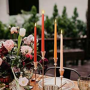 Smokeless Long Taper Candles Orange Scented 10inch Handmade Dinner Candlesticks for Home Decoration Holiday Gifts