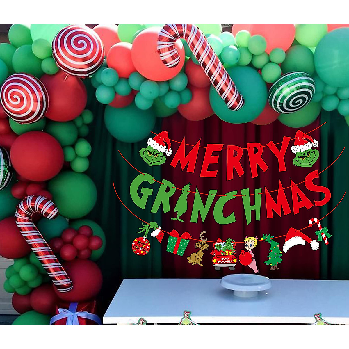 Merry Christmas Banner Christmas Decorations Red and Green Decorations Christmas Party Banner Decor for Home Office Fireplace Mantel
