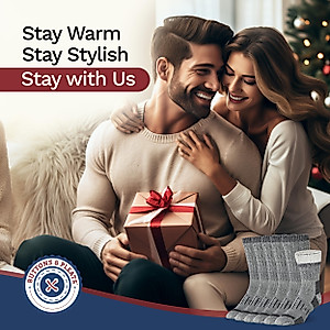 Buttons & Pleats Mens Merino Wool Socks Thermal Cozy Thick Winter Socks SM