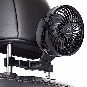 Retractable Portable Car Fans with 4 Speeds for Headrest and Rear Seat, Small Cooling Vehicle Air Fan, Quiet Operation, Rechargeable, Battery Operated,360 Degree Rotatable USB Fan for Baby, Puppy, SUV