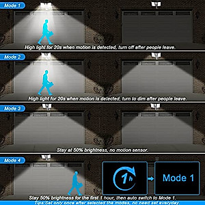 PEZOTA Solar Street Lights Outdoor, IP65 Waterproof Solar Powered Flood Lights with Motion Sensor & Remote Control for Patio Yard Garden Front Door, 138LEDs, Black (2 Pack)