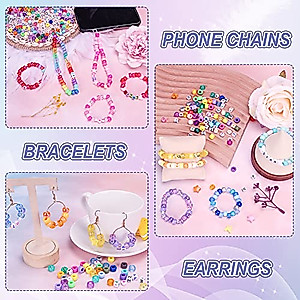 QUEFE 4900pcs Pony Beads Kit, 84 Colors Kandi Beads, 3780pcs Rainbow Hair 1080pcs Letter Heart for Craft Gifts Bracelets Jewelry Making with Elastic Strings