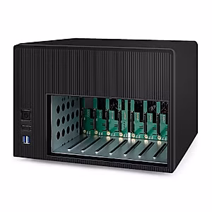 AUDHEID K7 8 Bay NAS Case, Computer Enclosures Compatible Micro-ATX Mini-ITX Motherboard, 3 x Fans, 8 x 2.5/3.5" Tray, Network Attached Storage Server for Home(Diskless)