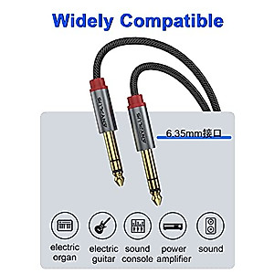 ANYPLUS Instrument Cable,【16.5ft/5m-1pack】 6.35mm Male to Male 1/4 inch to 1/4 inch Audio Cable, Fish Wire Braided TRS Cable, for Guitar Cable, Bass, Keyboard, Mixer, Amplifier, Equalizer, Speaker.