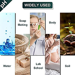 pH Test Strips - 200ct + 4 Colorimetric Blocks - Easy to Use and Wide Range pH Strips - for Testing Water, Soil, Soap, Chemistry Experiment, Pet Food, Diet pH Monitoring and so on…