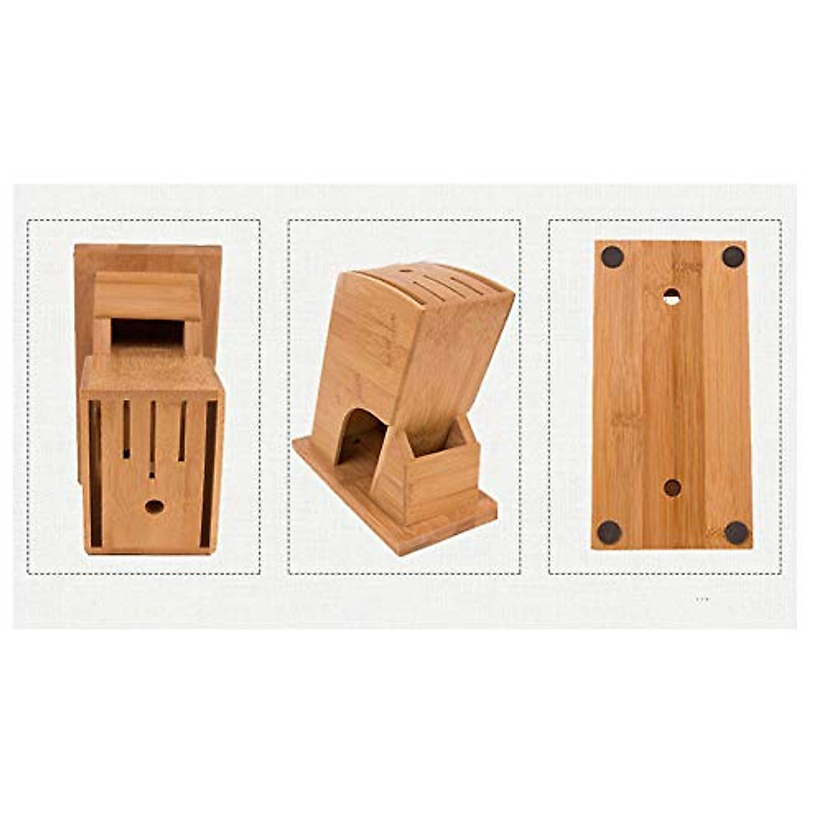 Wood Knife Block Bamboo Shelving Versatile Kitchen Ventilation Knife Holder Kitchen Knife Rack