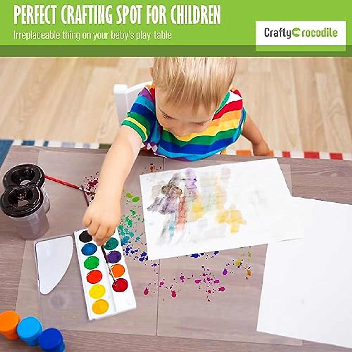 Clear Plastic Placemats Set of 4 - Table Protector for Dining Room Table, Kitchen Counter, Office Desk, Painting Table, Shelves - Multi-Use, Flexible, Durable, and Wipeable Plastic Sheets 18x12 Inch