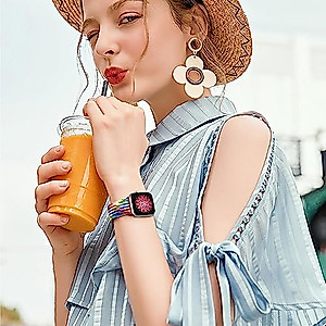 Witzon Compatible with 44mm Apple Watch Series 8 7 41mm 45mm Women Men, Breathable Sport Stretchy Nylon Braided Solo Loop Bands for iWatch Apple Watch Ultra 49mm SE Series 6 5 4 3 38mm 40mm 42mm