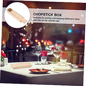 FELTECHELECTR 1pc Box Bamboo Rectangular Meal Silverware Organizer with Lid Camping Cutlery Organizer Expandable Cutlery Tray Travel Cutlery Bamboo Tableware Holder Work - Wooden Brush