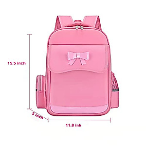 HT HONOR . TRUST Kids Backpack for School Girls Elementary Kindergarten Lightweight School Bag for Little Girl 15inch Pink Bookbag for Children