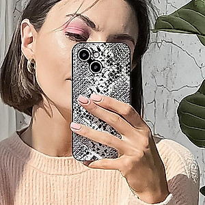 Tingicase Compatible with iPhone 13 Cute Wave Pattern Case for Women Girls,Soft TPU Anti-Bump Phone Case Snake Pattern Design Silicone Case for iPhone 13 - White