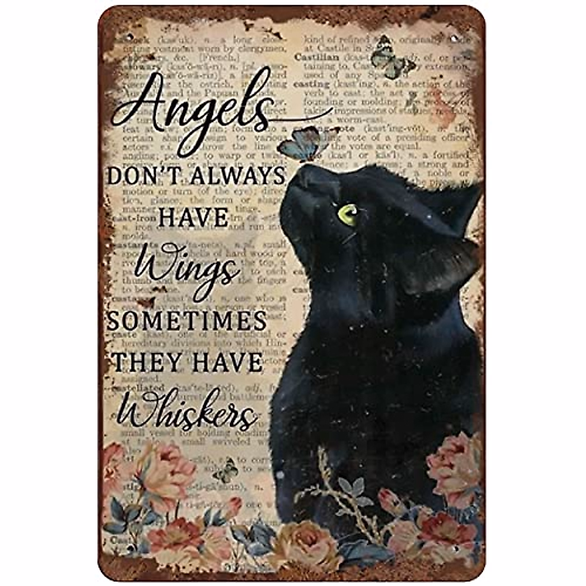 CAEJCCL 5D Diamond Art Angels Don't Always Have Wings Sometimes They Have Whiskers Diamonds Art Painting Kits for Adults DIY Paint by Number for Home Recreation and Wall Decoration 12x16 Inches
