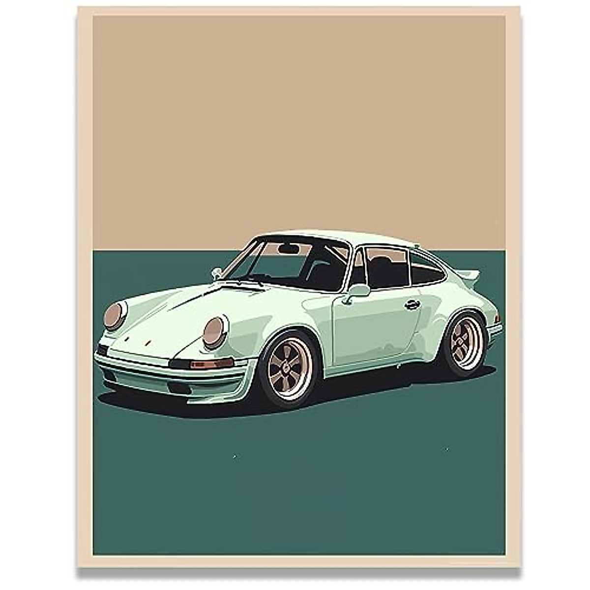 Inspirational Wall Art Co. - White | Porsche Car Poster - Car Posters for Boys Room - Car Wall Decor - Car Room Decor - Car Posters for Men | 11x14 Inches Unframed