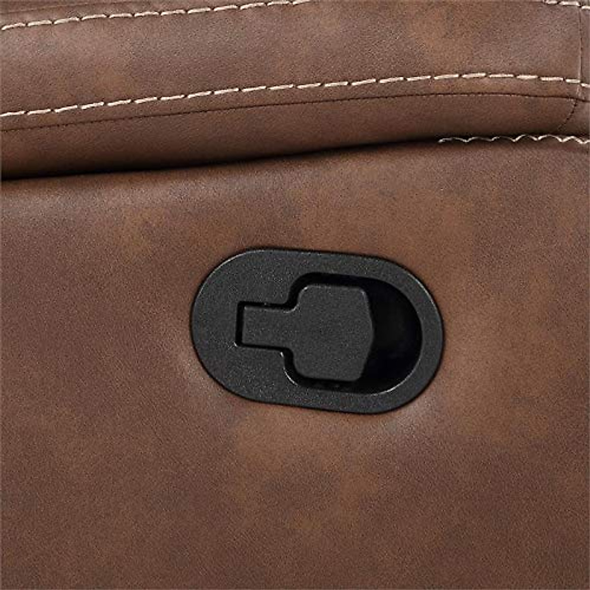 Steve Silver Katrine Brown Faux Leather Manual Reclining Loveseat