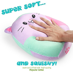 BenBen Cat Plush Toy, 12" and 7'' Plushies, Set of 3, Squishy Kitty Stuffed Animal Toy Hugging Pillow, Soft Cushion Plush Pillow, Chirstmas Gift for Kids, Easter Basket Stuffers