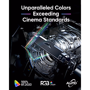 NOMVDIC P2000 Ultra Short Throw 4K Triple Laser Projector, 2500 ANSI Lumen, 50W Speaker, Dolby & DTS Support​, 3D, HDR10, UST Projector Laser TV for Home Cinema (Fire TV Stick 4K Max Included)