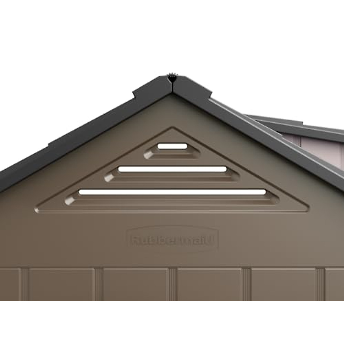 Rubbermaid Large Resin Outdoor Storage Shed With Floor (7 x 7 Ft.), Weather Resistant, Brown, Organization for Home/Lawn Mower/Backyard Equipment/Bike Storage/Pool Supplies