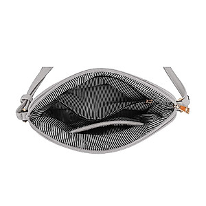 SG SUGU Lunar Lightweight Medium Dome Crossbody Bag Shoulder Bag with Double Tassels | Zipper Pocket | Adjustable Strap|Gray/Dark Gray