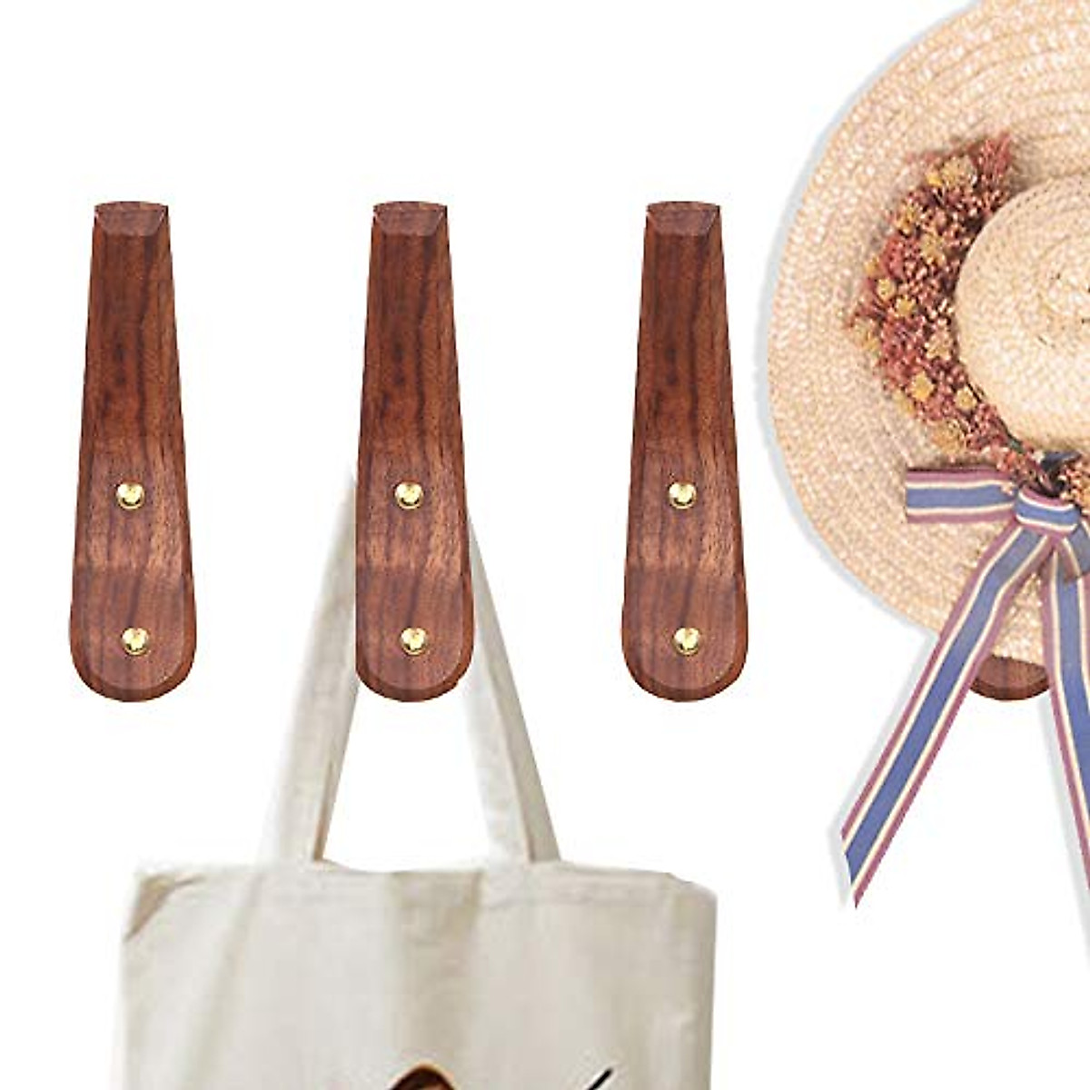 4 Pcs Wooden Coat Hooks- Wall-Mounted Wood Wall Hanger Simple Modern V Shape Handmade Craft Coat Rack for Hanging Coats Hats Bags Towels