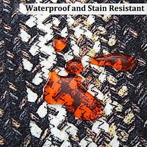 ROYHOME Boho Rug 4x6 Bedroom Area Rug Braided Print Area Rug Modern Geometric Area Rug Fsrmhouse Aesthetic Carpet Distressed Throw Rugs for Living Room Bedroom Kitchen Nursery Office, Black